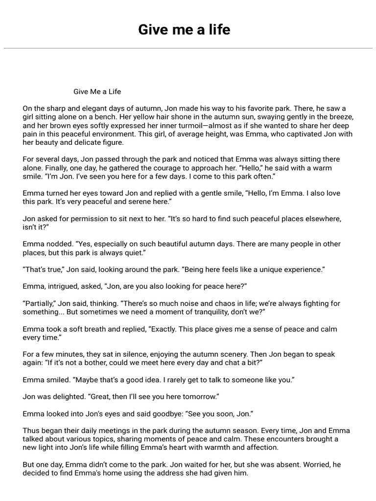 Give Me A Life | PDF