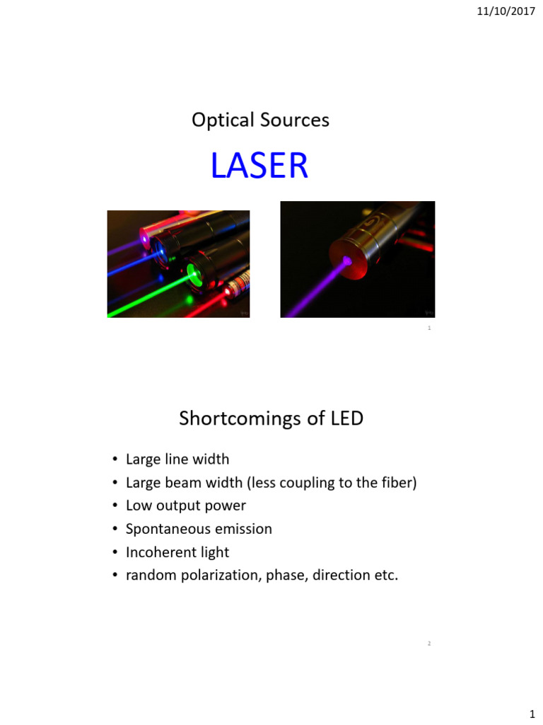 Lecture-6-Optical Sources-Laser | PDF | Laser | Laser Diode