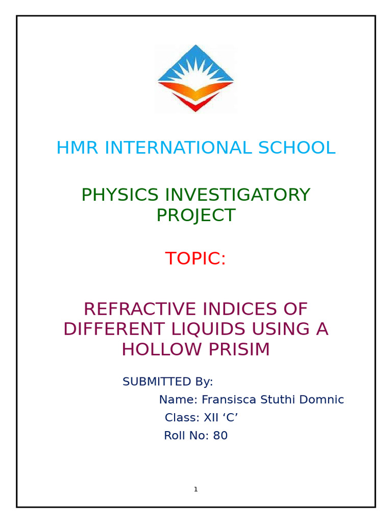Physics First Draft | PDF | Refractive Index | Refraction