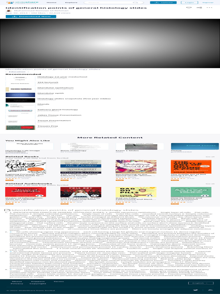 Histology Slide Identification Guide | PDF | Epithelium | Bone