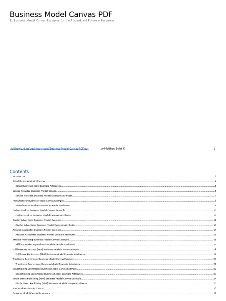 Business Model Canvas PDF | PDF | Internet | Marketing
