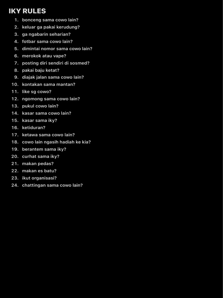 Iky Rules | PDF