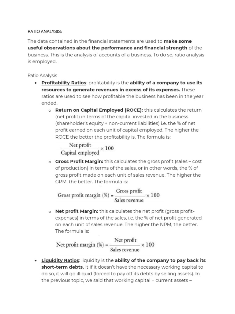RATIO ANALYSIS | PDF | Market Liquidity | Financial Services