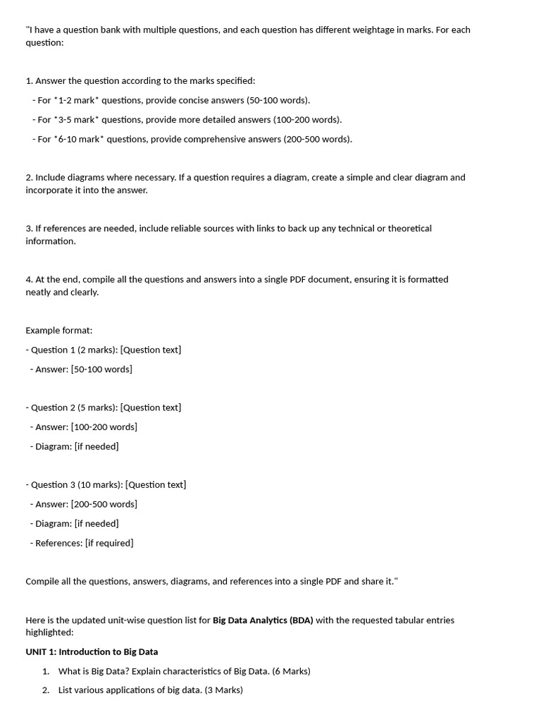 Big Data Analytics Bda Unit 1 Introduction To Big Data Pdf No Sql Apache Hadoop