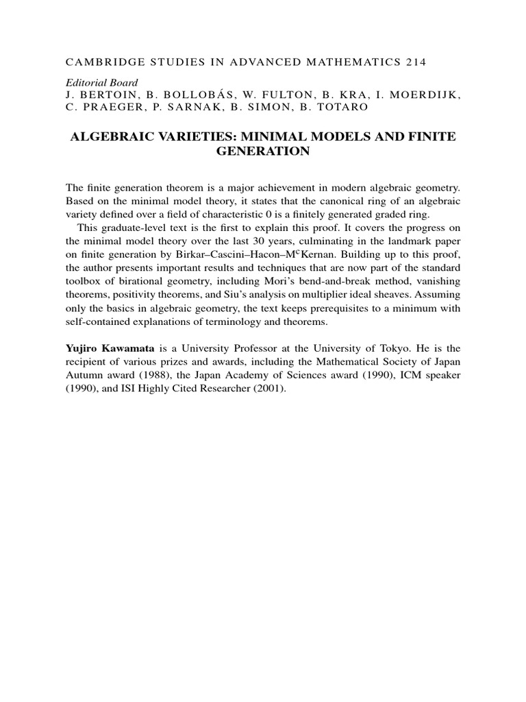 (Cambridge Studies in Advanced Mathematics 214) Yujiro Kawamata (川又 雄二郎 ...