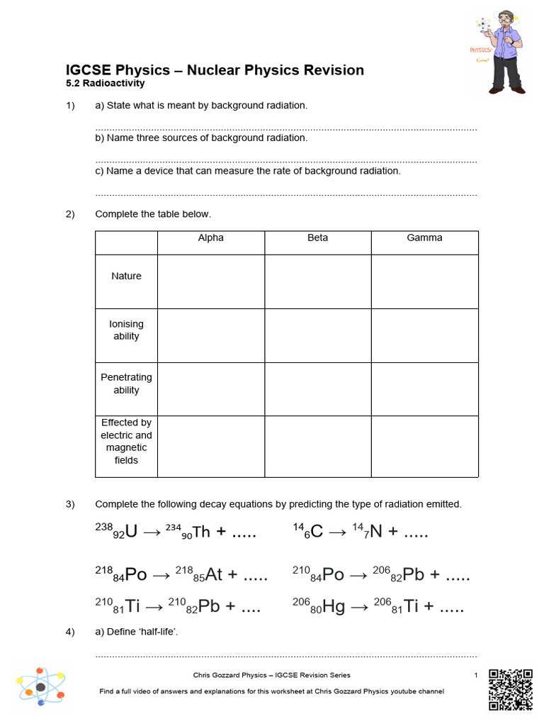IGCSE Nuclear Physics Revision Guide | PDF | Radioactive Decay | Gamma Ray