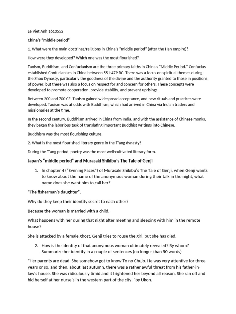 Eng ss 6 | PDF | Confucianism | The Tale Of Genji