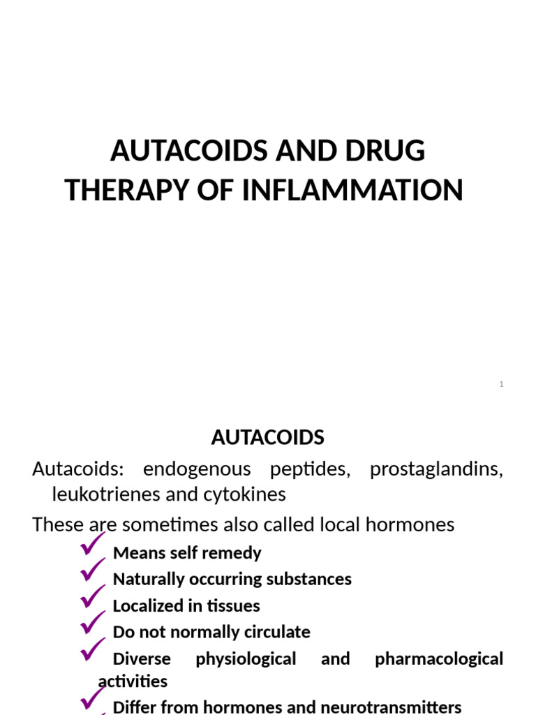 Autacoids and Drug Therapy of Inflammation | PDF | Nonsteroidal Anti ...