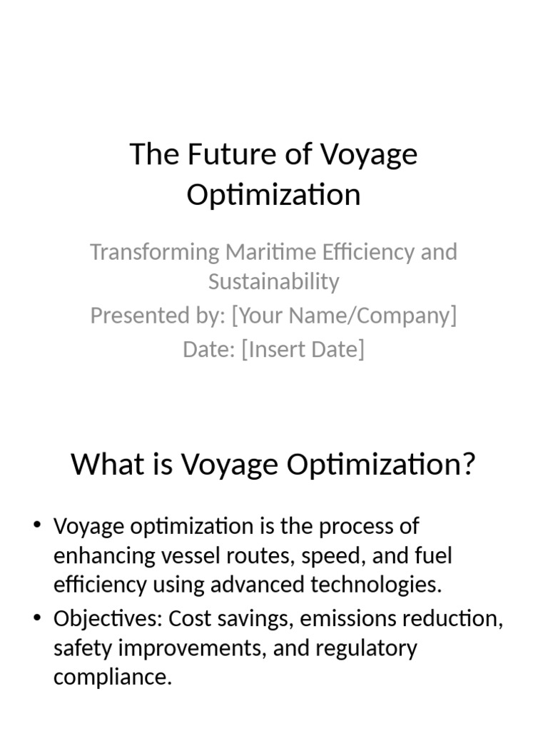 Voyage Optimization Future | PDF