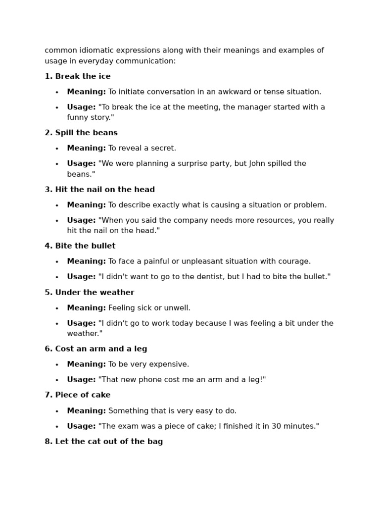 Idiomatic Phrases Pdf Language Arts Discipline