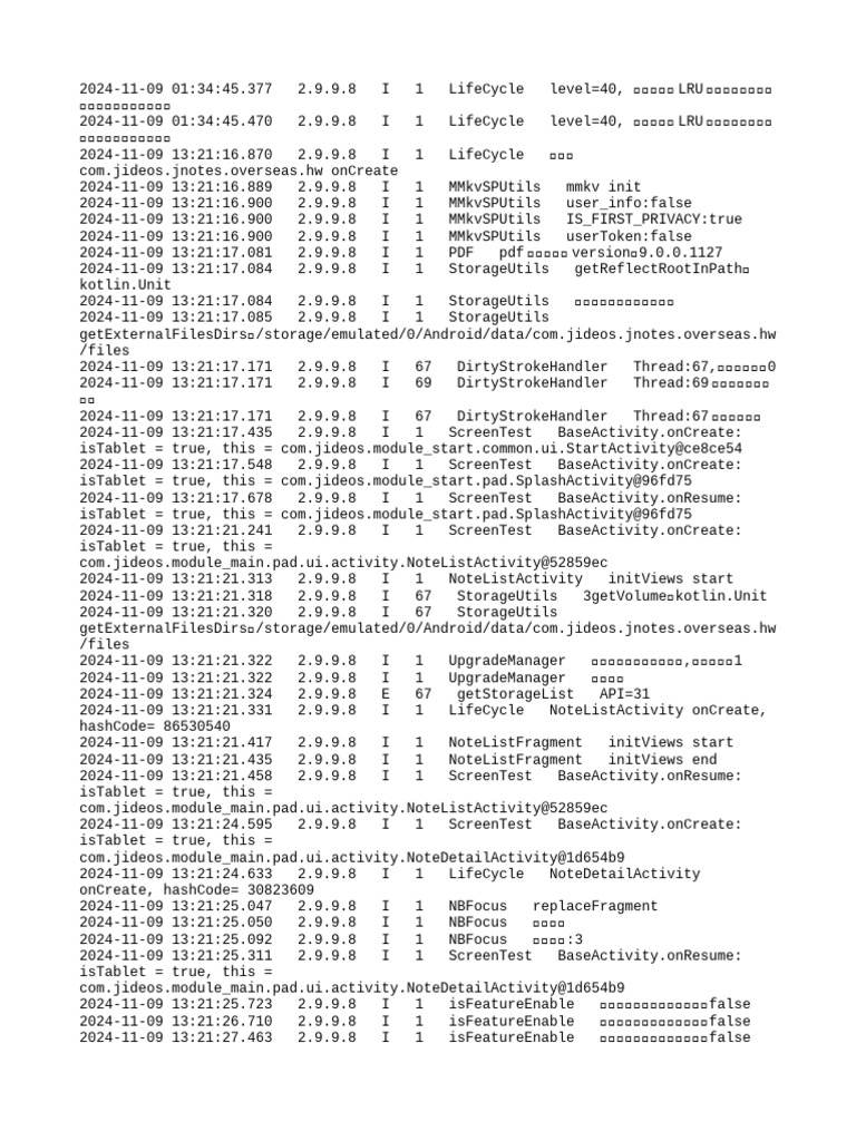 2024 11 09 - Log | PDF