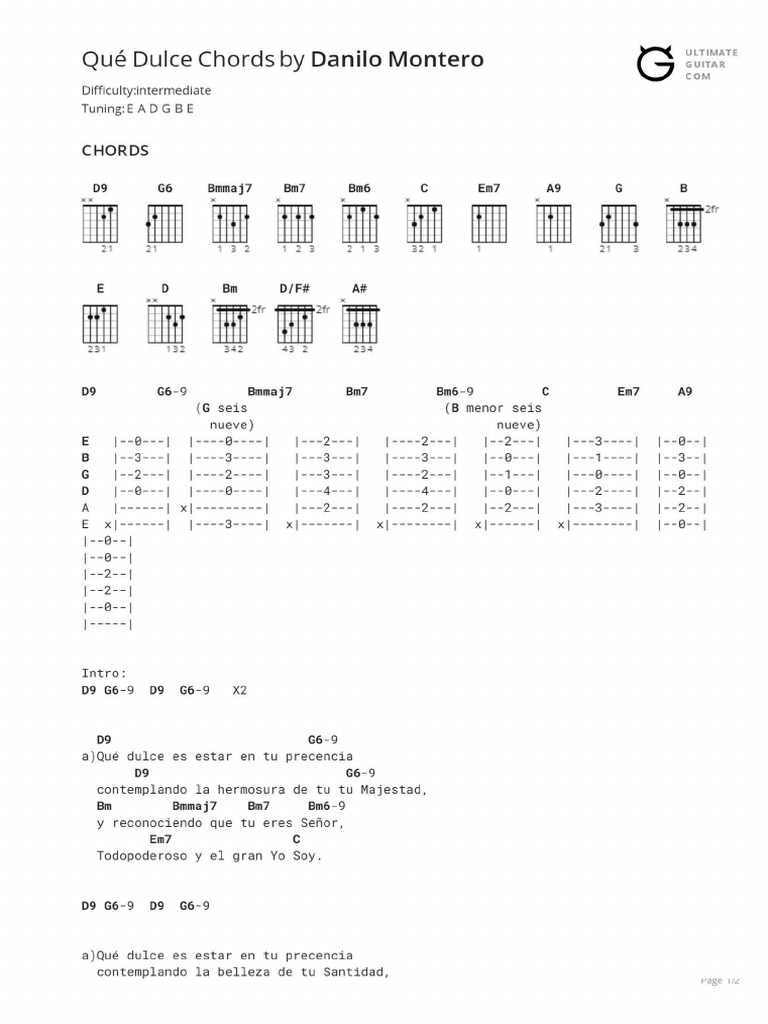 Qué Dulce Chords | PDF
