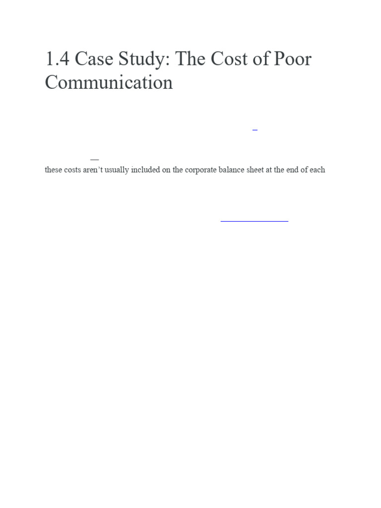 Cost of Poor Communication in Business | PDF | Word Processor