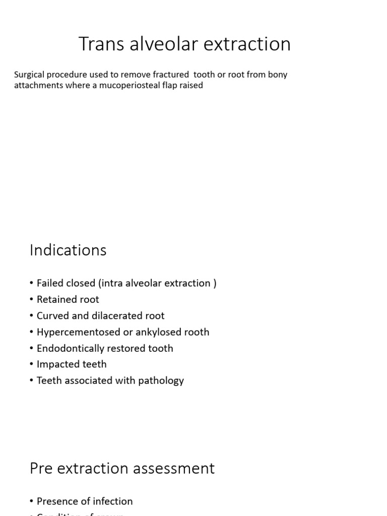 Transalveolar Tooth Extraction Guide | PDF