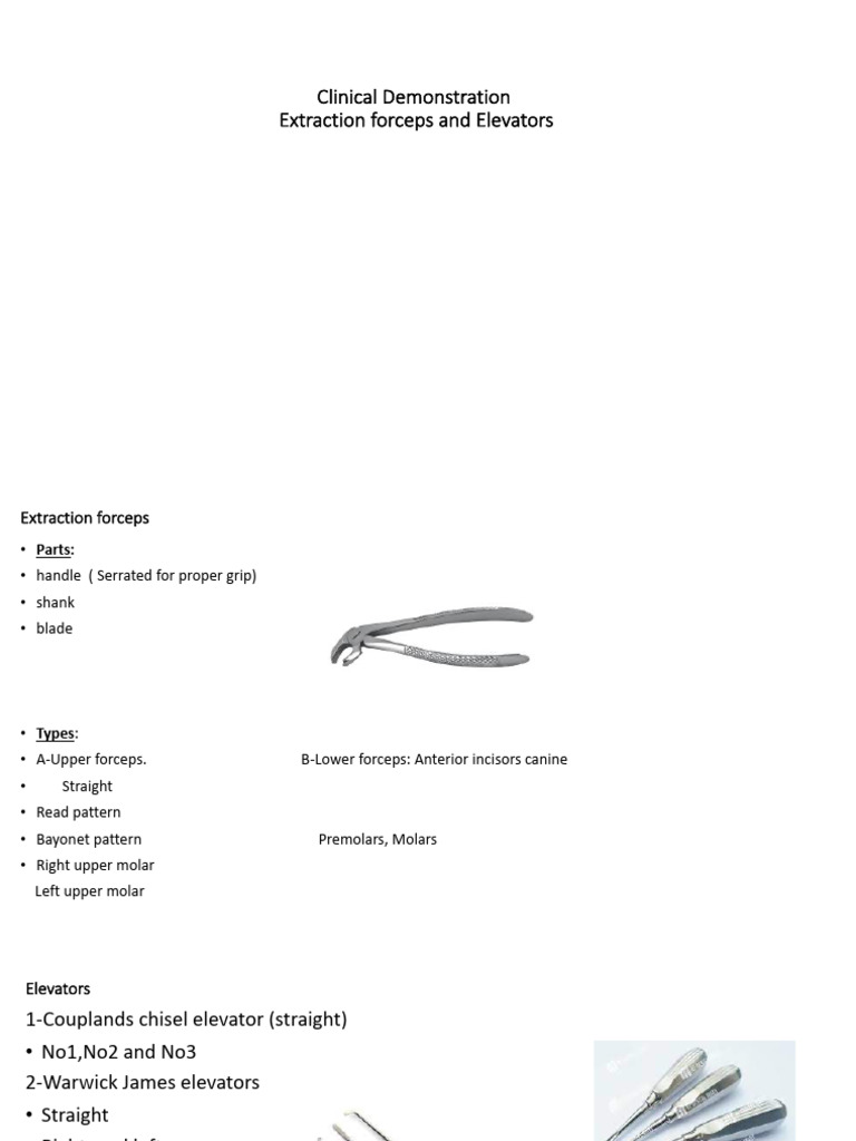 Clinical Demonstraion Forceps and Elevators | PDF | Technology ...