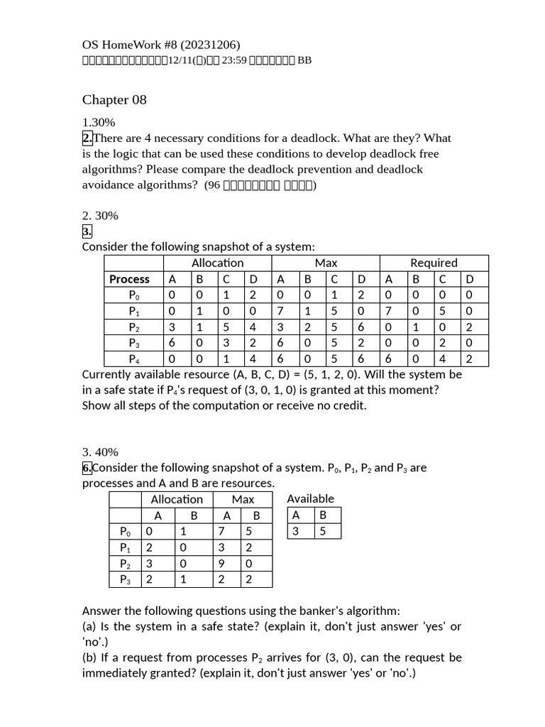 OS HW8 Ans | PDF | Computer Programming | Algorithms And Data Structures