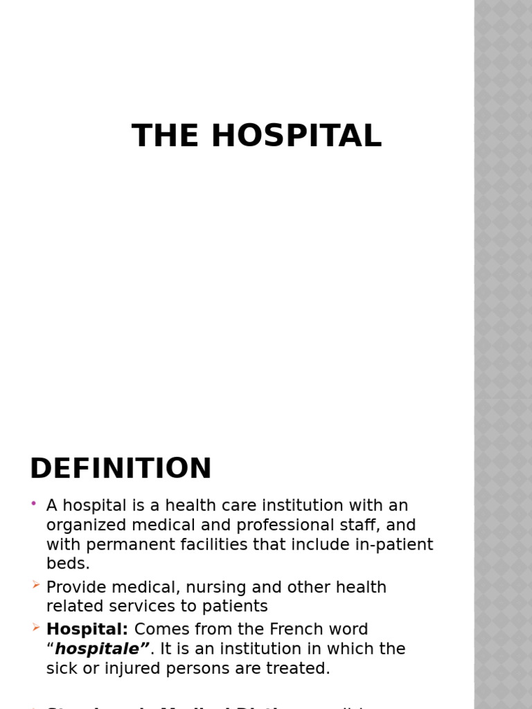 Understanding Hospital Functions and Definitions | PDF | Hospital ...