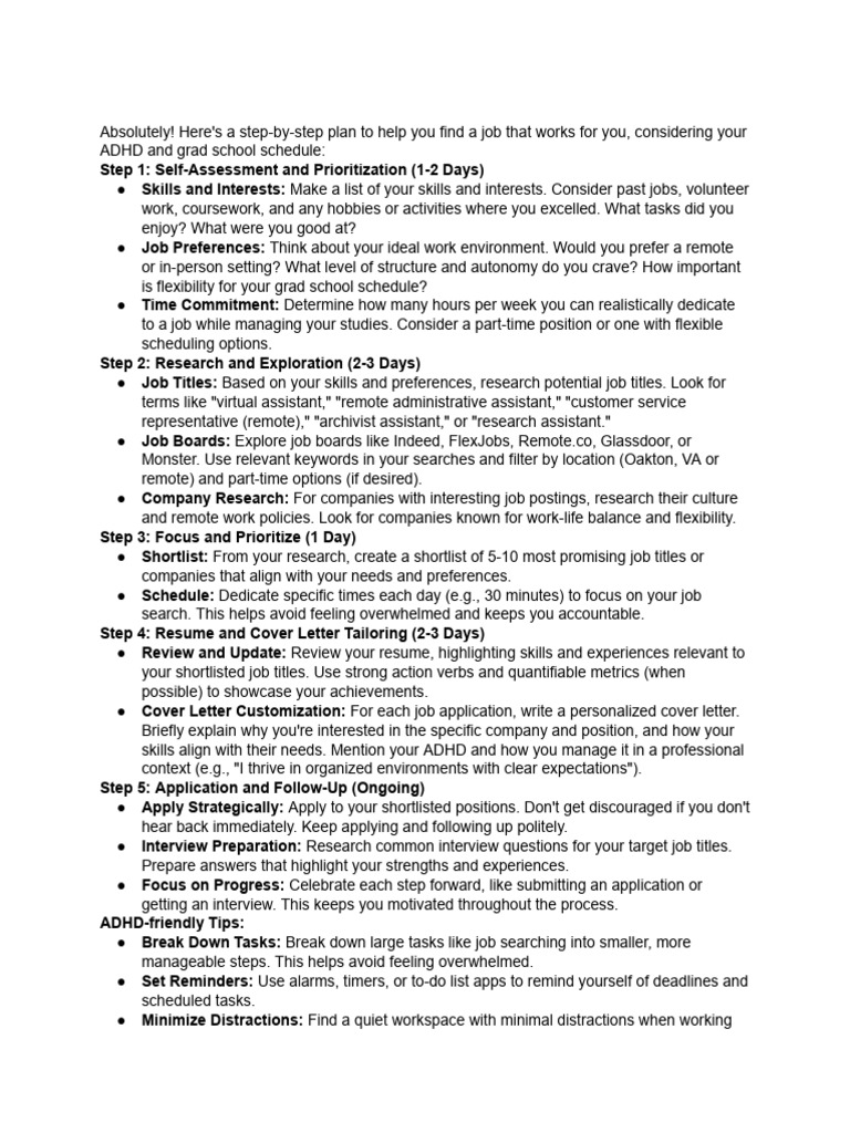 Can You Help Me Come Up With A Job Search Plan No... | PDF | Résumé ...