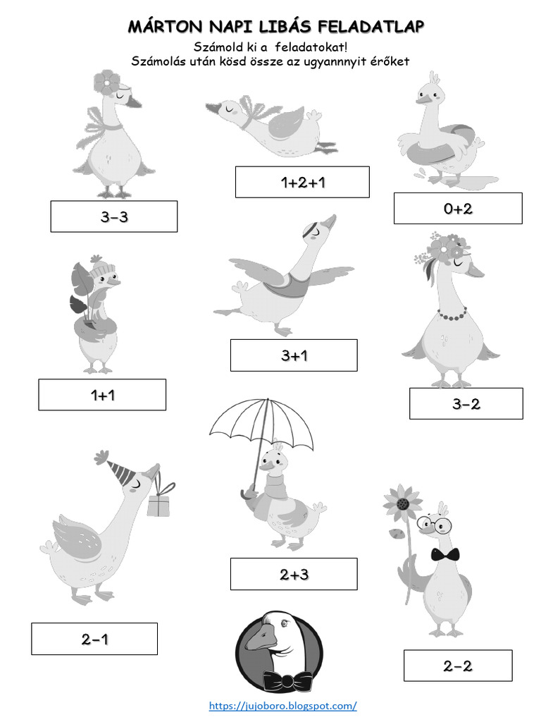 Márton Napi Libás Matematika Feladatlap Rejtvényekkel 1-4 | PDF