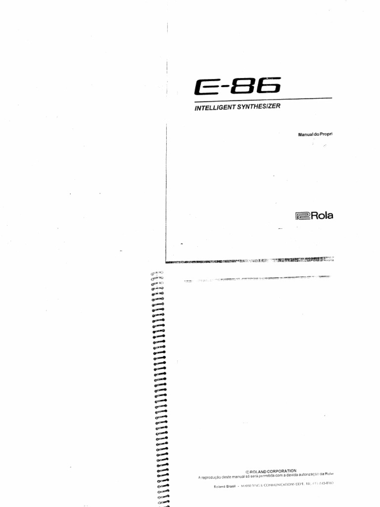 Roland E86 | PDF