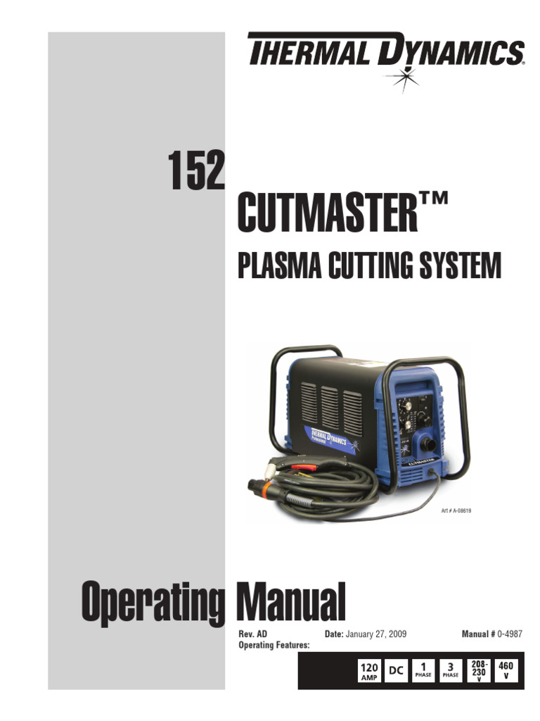 0-4987 OM Cutmaster 152 | PDF | Electric Arc