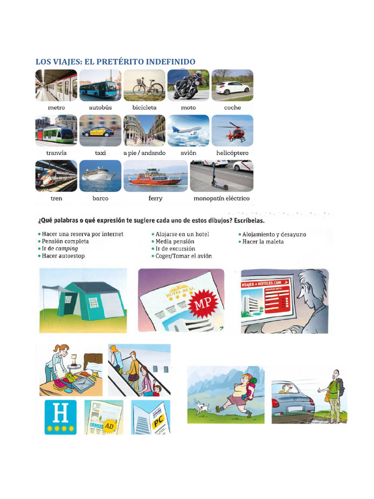 Los Viajes - El Pretérito Indefinido | PDF