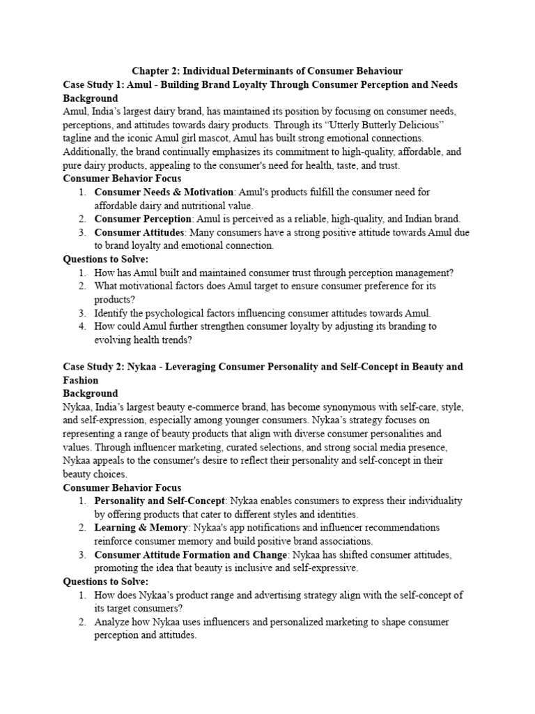 Chapter 2 Individual Determinants of Consumer Behaviour | PDF | Consumer Behaviour | Brand