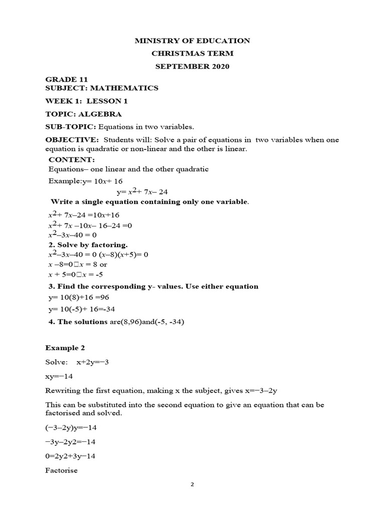 Grade 11 Mathematics Week 1 Lesson 1 | PDF | Teaching Methods & Materials | Science & Mathematics