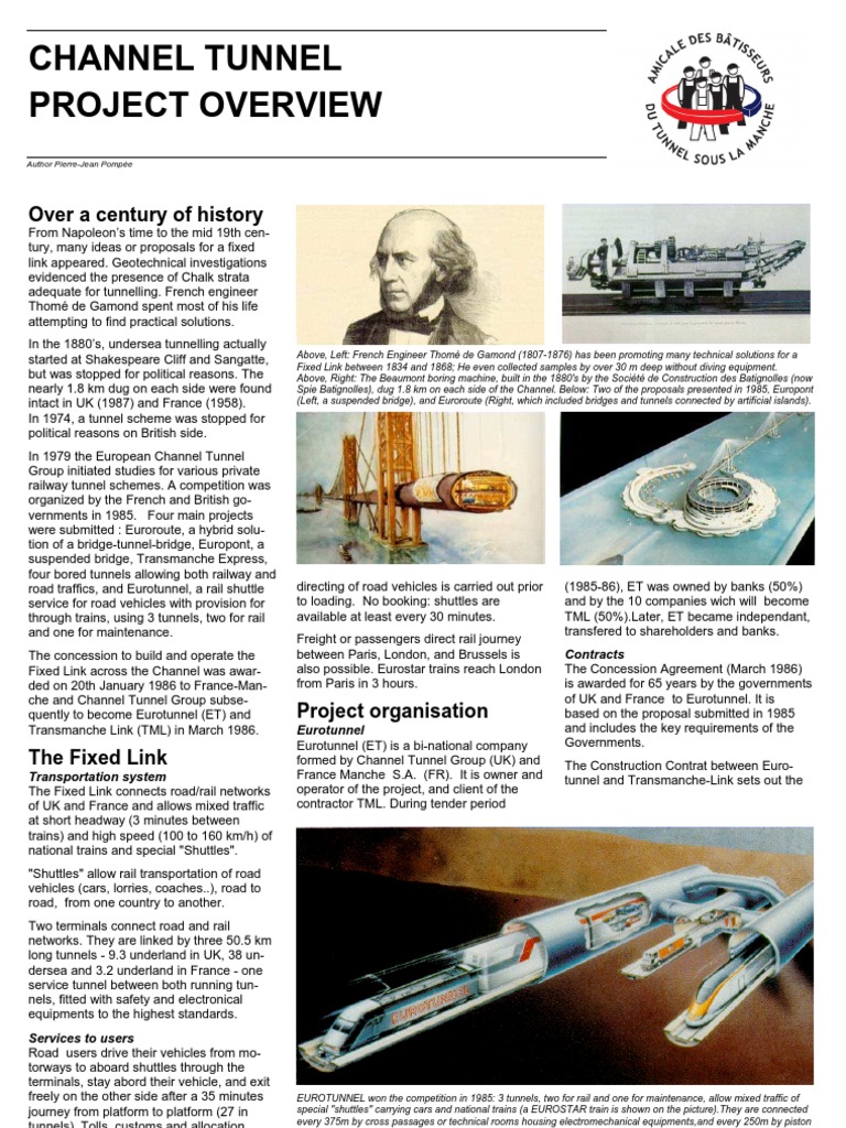 Euro Tunnel Project | PDF | Tunnel | Rail Transport