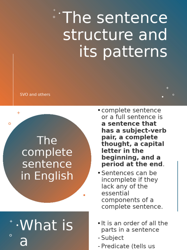 Sentence Structure | PDF | Adjective | Verb