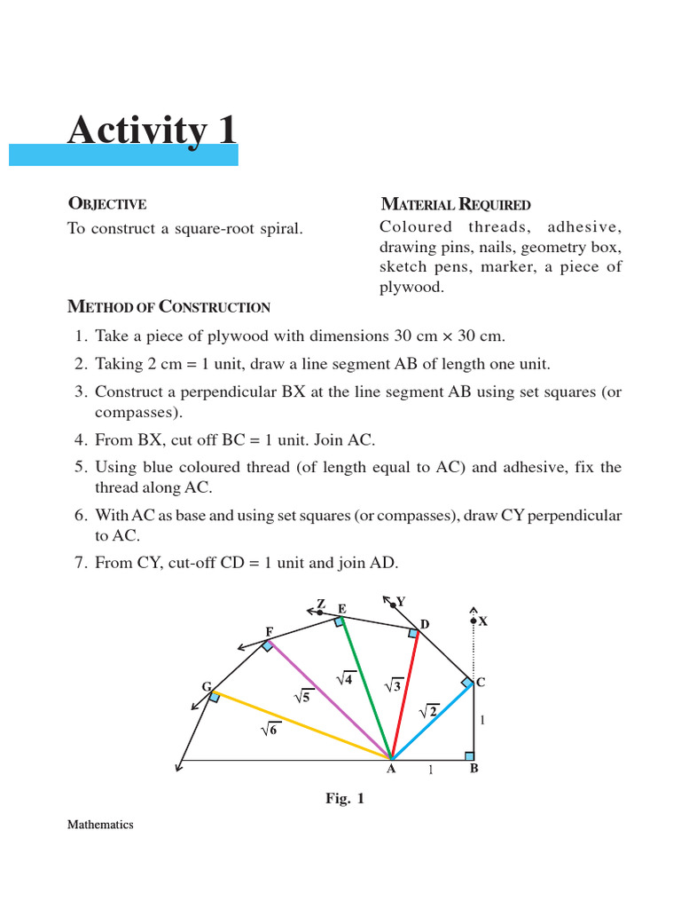 Math Lab Activities Class 9 | PDF | Rectangle | Area