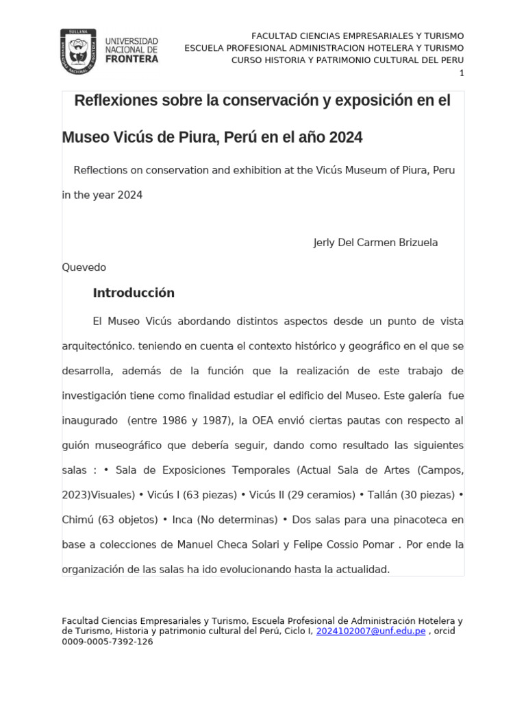 Artículo de Opinión Jerly (2) (1) Modificado | PDF | Turismo | Museo