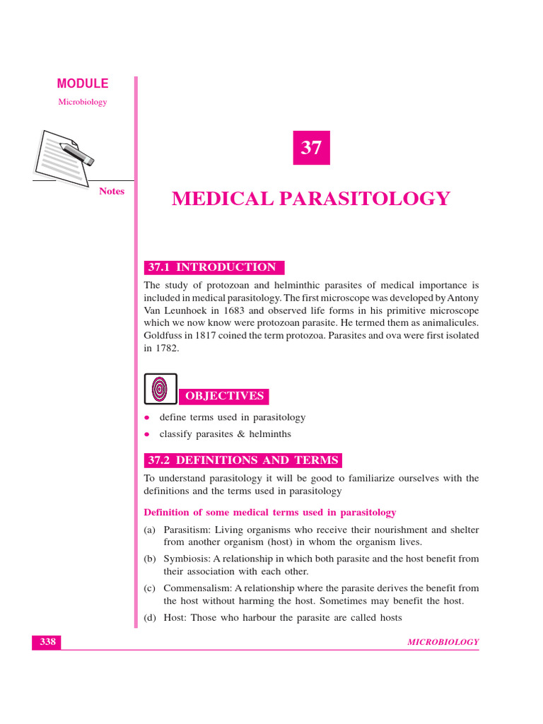 Lesson 37 | PDF | Parasitism | Protozoa
