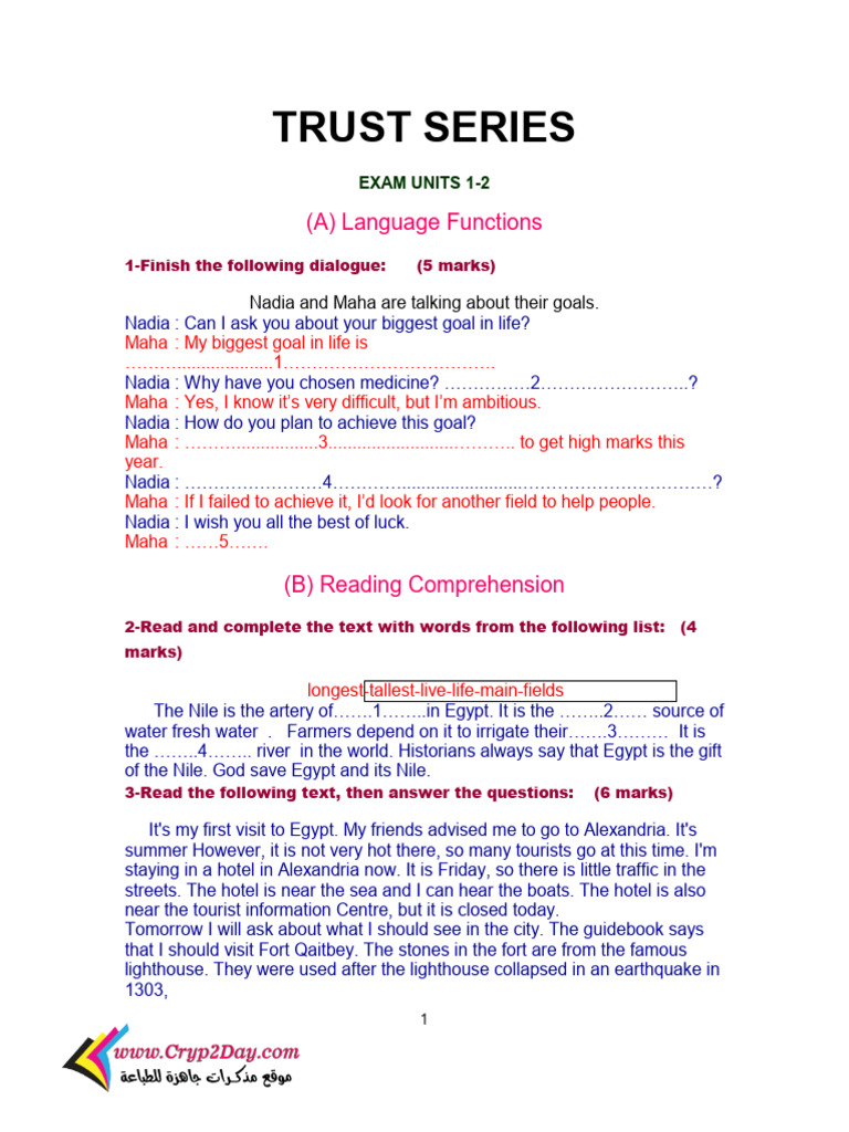 Trust Prep 03 Exam Units 01-02 2022 | PDF | Human Communication ...