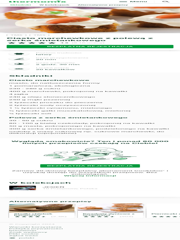 Ciasto Marchewkowe Z Polewą Z Serka Śmietankowego - Cookidoo ...