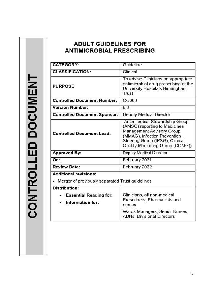 NHS Antimicrobial Prescribing Guidelines | PDF | Stent | Allergy