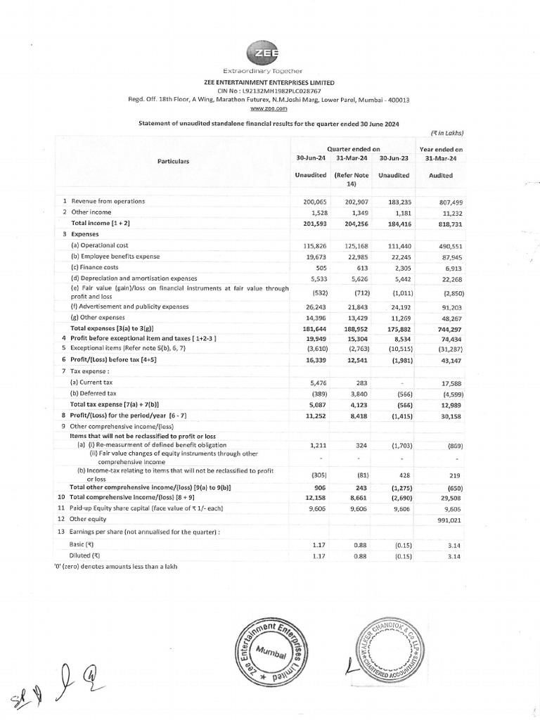 Q1 FY25 Financials Results | PDF