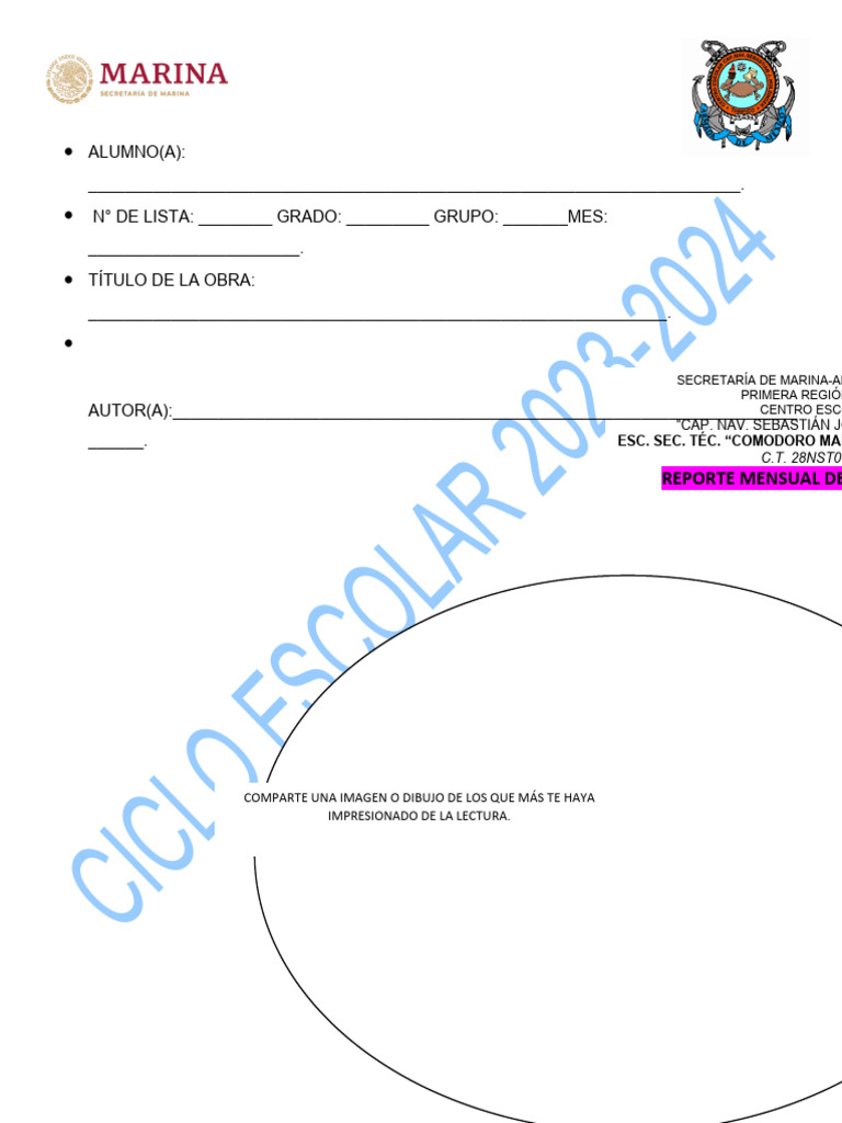 Reporte Mensual de Lectura Escolar | PDF
