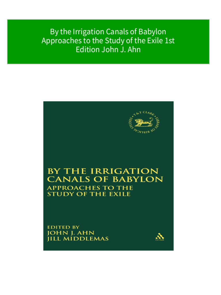 By The Irrigation Canals of Babylon Approaches To The Study of The Exile 1st Edition John J. Ahn ...