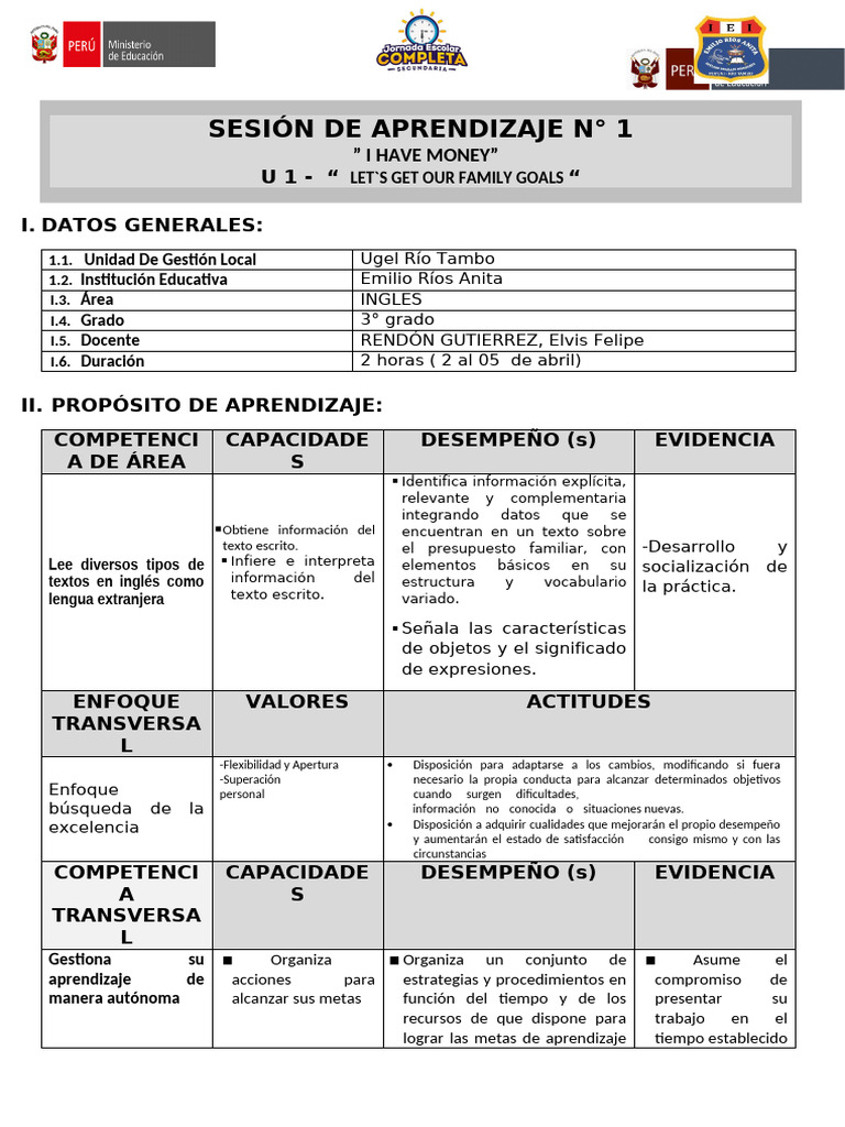 U1 Sesion 1, 3º Reading | PDF | Aprendizaje | Ciencia cognitiva