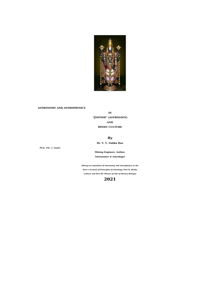 Subba Rao Y V - Astronomy and Astrophysics in - Jyotish - (Astrology ...