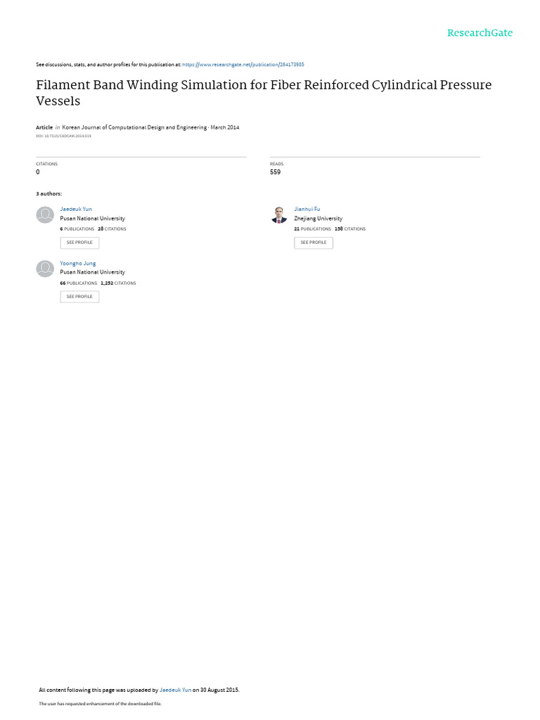 Filament Band Winding Simulation For Fiber Reinfor | PDF