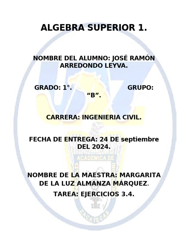 Portada de Tareas Algebra. | PDF | Ciencias sociales | Historia