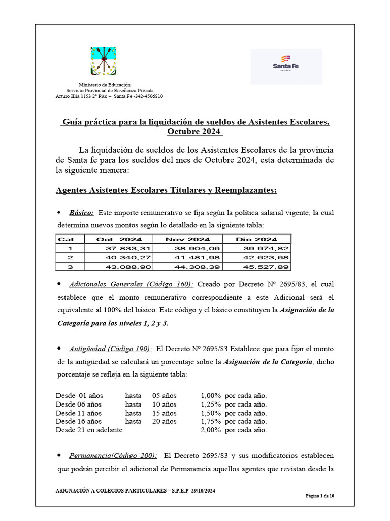 Guia Practica Asistente Escolar Octubre 2024 | PDF