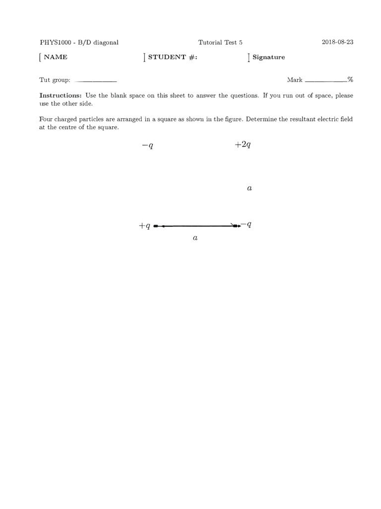 Electric Field in Square Charge Setup | PDF