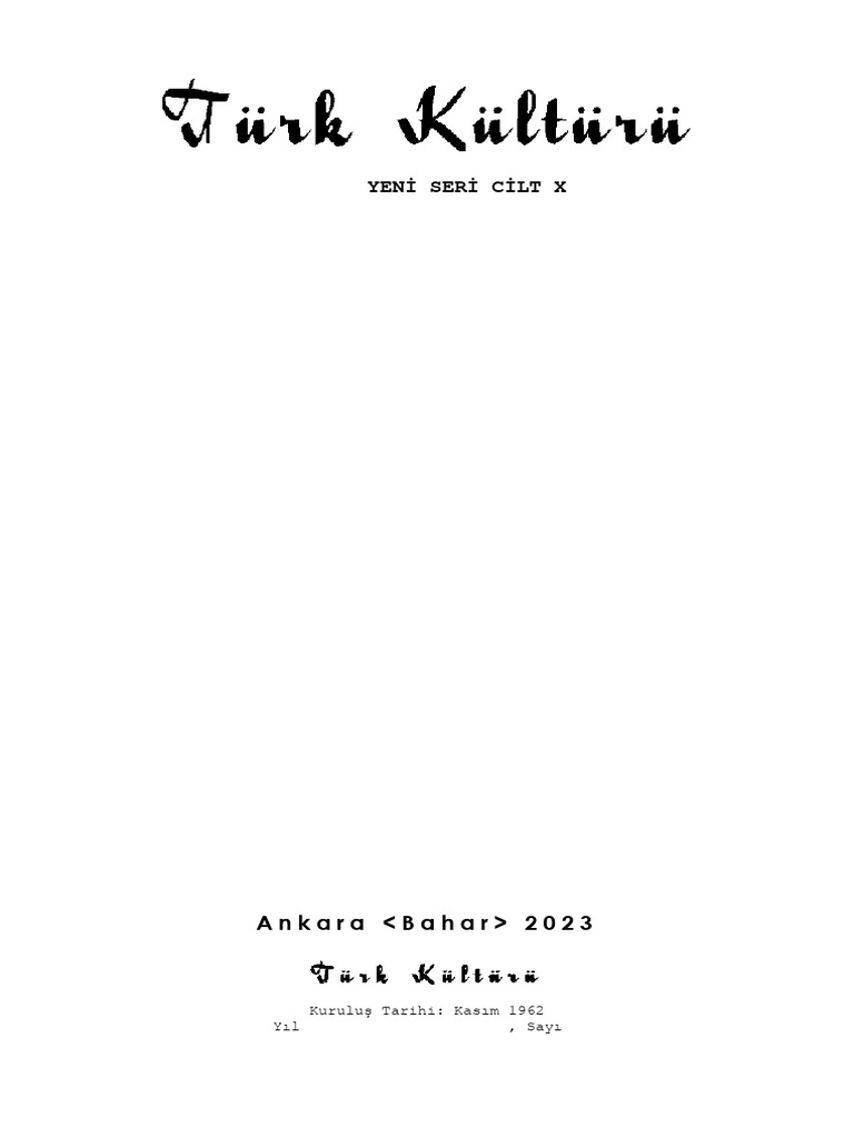 Turk Kulturu Dergisi | PDF