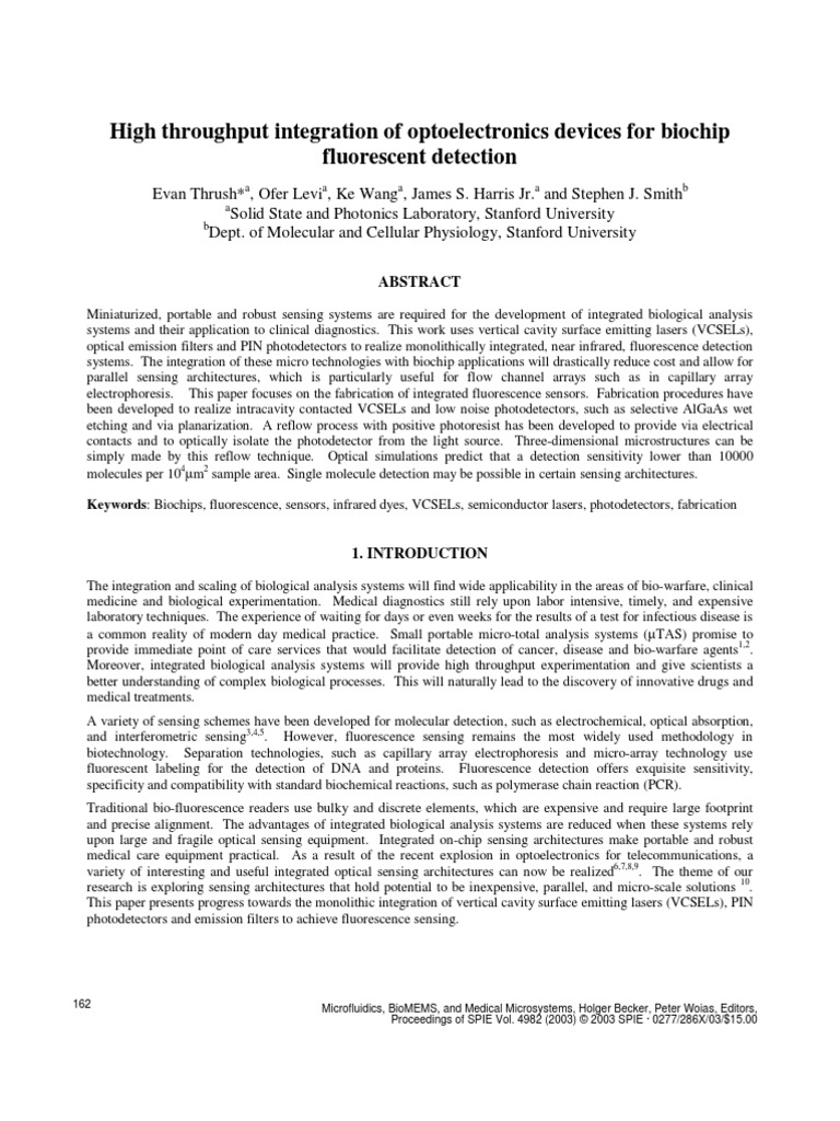 Optp Electronics Device | PDF | Photolithography | Laser