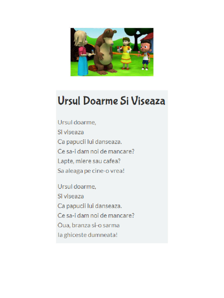 Ursul Doarme Si Viseaza | PDF