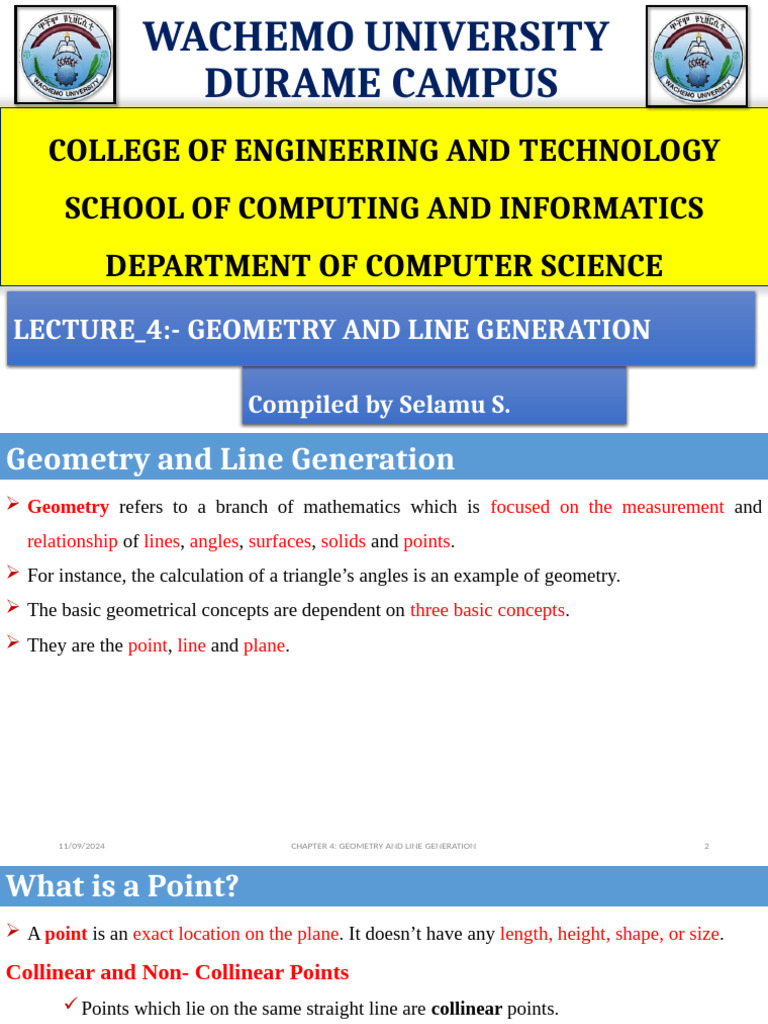 Lecture - 4 Geometery and Line Generation | PDF | Line (Geometry ...