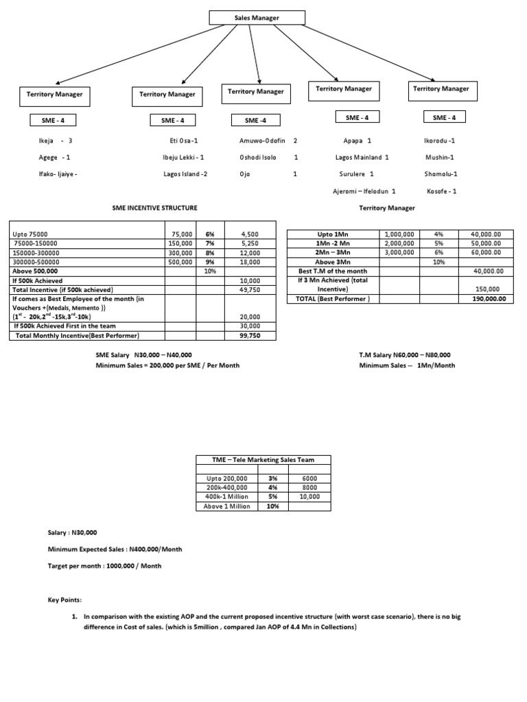 New Incentive Structure Sales Team
